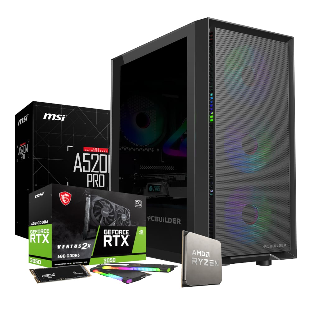 PCBuilder Ryzen 5 5500 SCOUT Windows 11 Gaming PC - ConjuStore